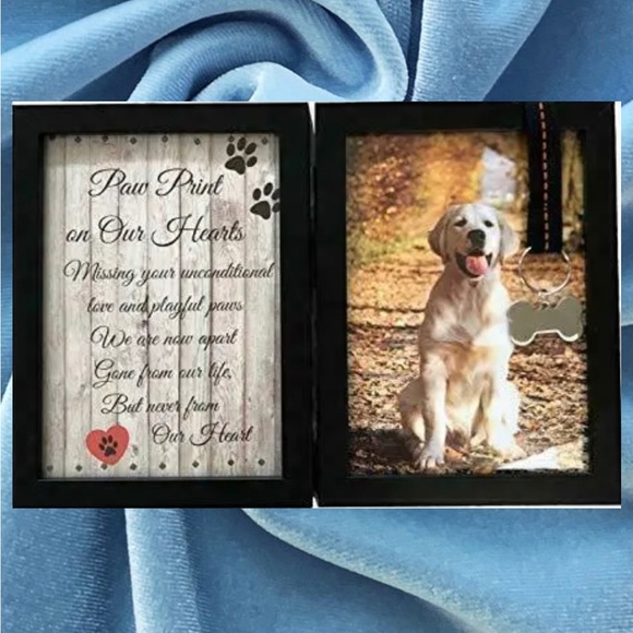 Dog | Paw Prints Memorial Bi Fold Picture Frame For Dog Or Cat Nib An ...
